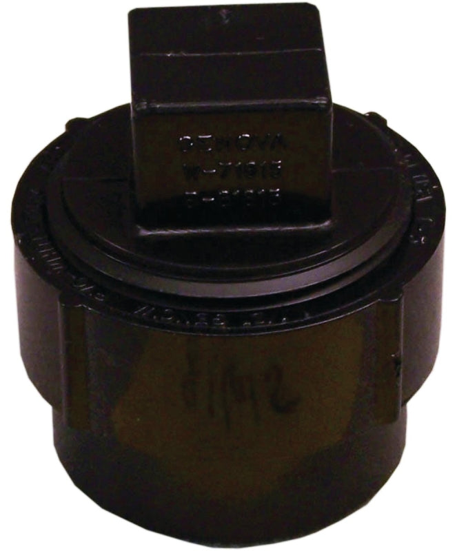 Canplas 103703ASBC Cleanout Body with Plug, 3 in, FNPT x Spigot, ABS, Black, SCH 40 Schedule ...