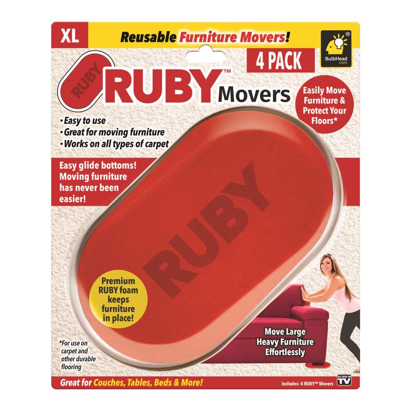 BulbHead Ruby Furniture Movers Plastic/Rubber 4 pk, MACE6049209, 15930-6, Mrosupreme.com