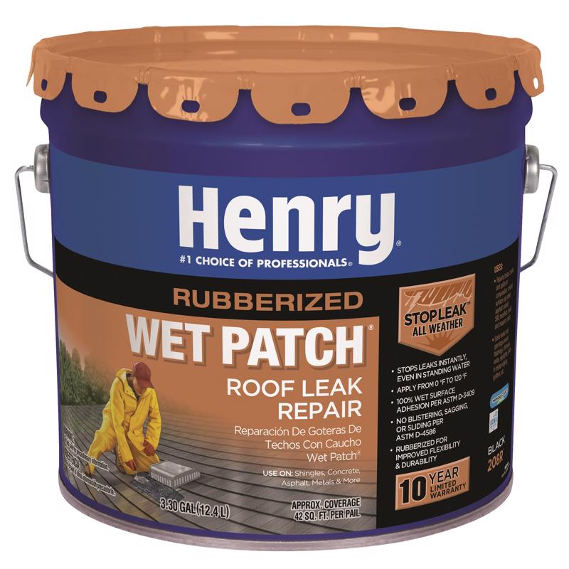 Henry Wet Patch 208 HE208R061 Roof Cement, Black, Liquid, 3.5 gal Can ...