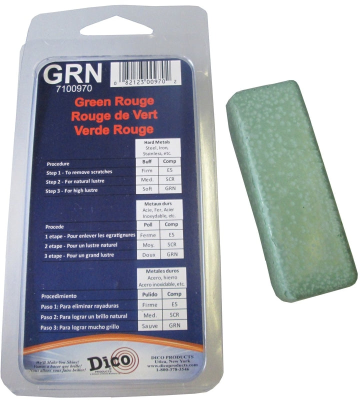 Dico 7100970 Buffing Compound, 1/2 in Thick, Emerald Green Rouge, Gree ...