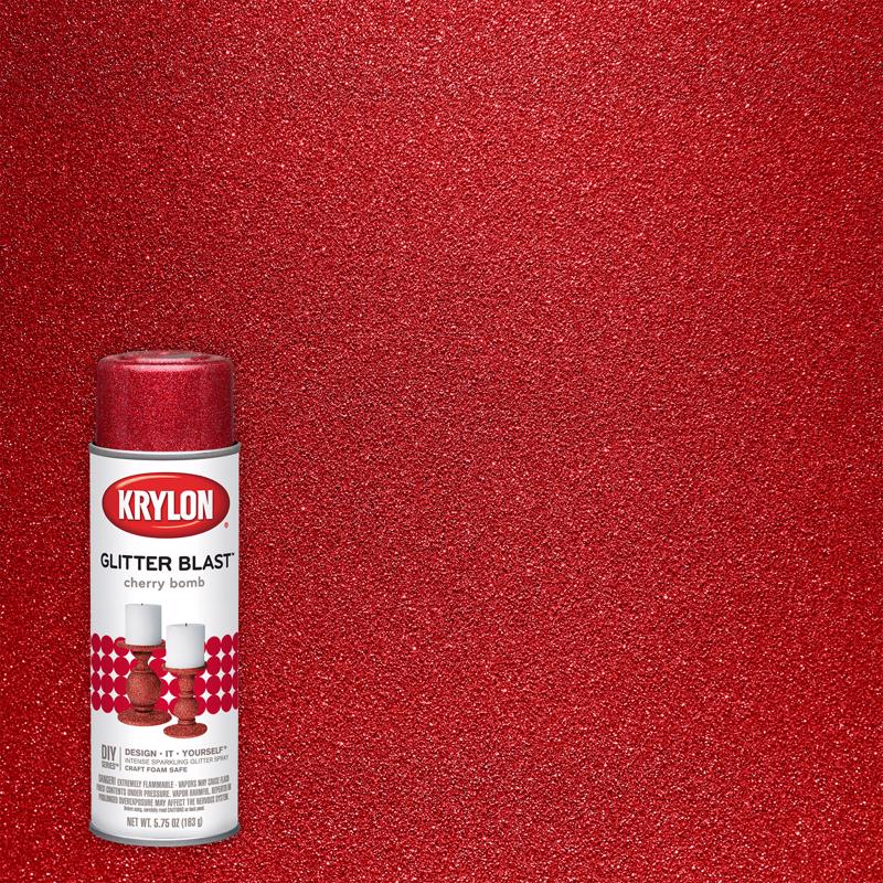 Krylon Glitter Blast Cherry Bomb Spray Paint 5.75 oz, Pack of 6 ...