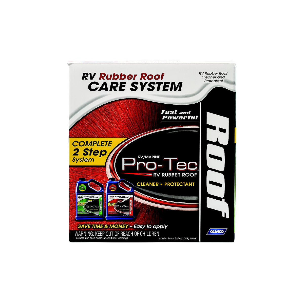Camco 41453 Pro-Tec Rubber Roof Care System, 2ea 1-Gal Containers ...