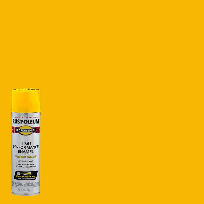 Rust-Oleum Professional Gloss Safety Yellow Spray Paint 15 oz, Pack of ...