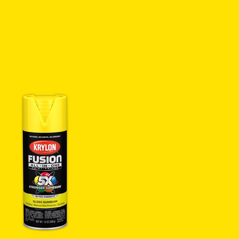 Krylon Fusion All-In-One Gloss Sunbeam Paint+Primer Spray Paint 12 oz ...