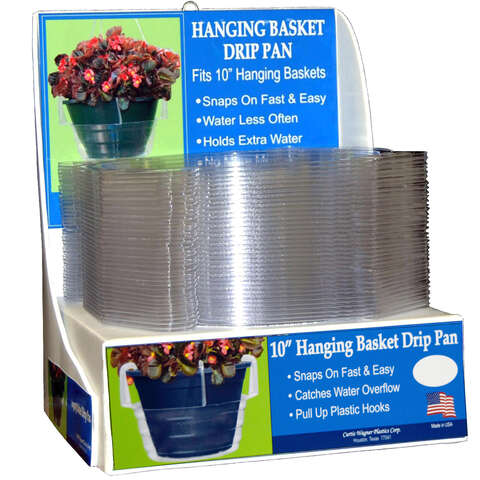 Curtis Wagner Plastics Plastic Hanging Basket Drip Pan Clear, Pack of ...