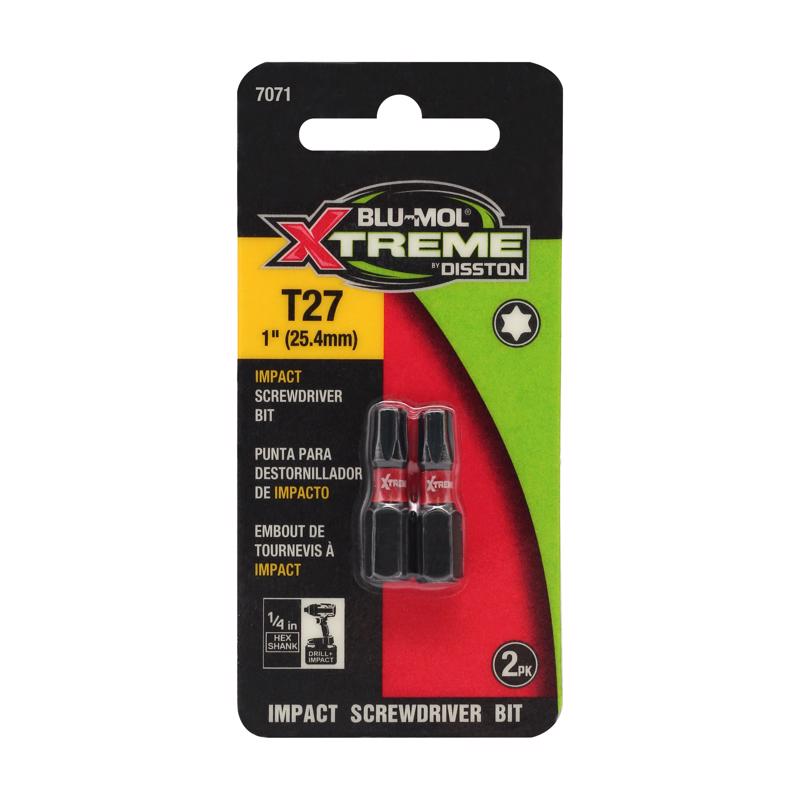 Blu-Mol Xtreme Torx 27 X 1 in. L Screwdriver Bit S2 Tool Steel 2 pc ...