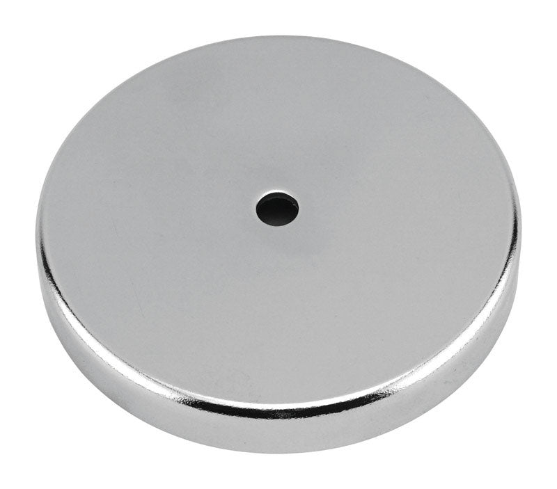 Magnet Source .44 in. L X 3.2 in. W Silver Round Base Magnet 95 lb. pu ...
