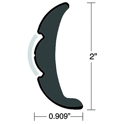 Rigid Vinyl Flex Core Rub Rail, MLAN236-V219906BKA60D, V21-9906BKA60D ...