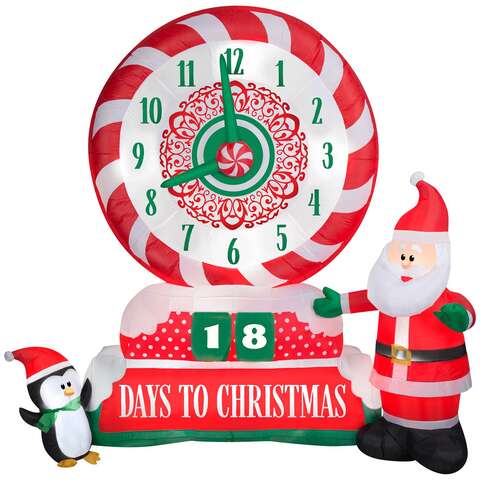 Gemmy LED Spinning Countdown Clock to Christmas Scene 9 ft. Inflatable ...
