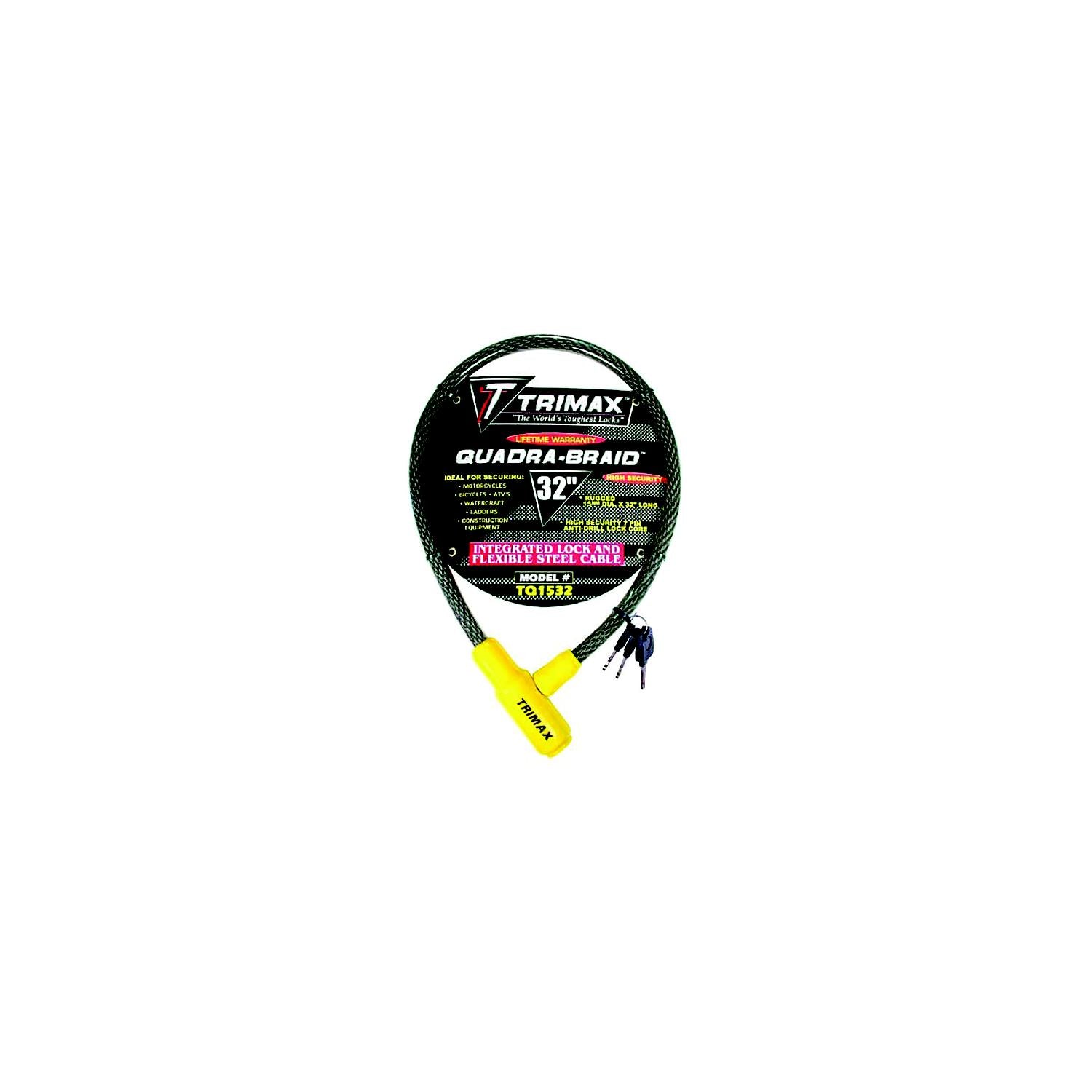 Trimax TAL2572 Alarm Lock & Quadra-Braid Cable 25mm Cable X 72 Length