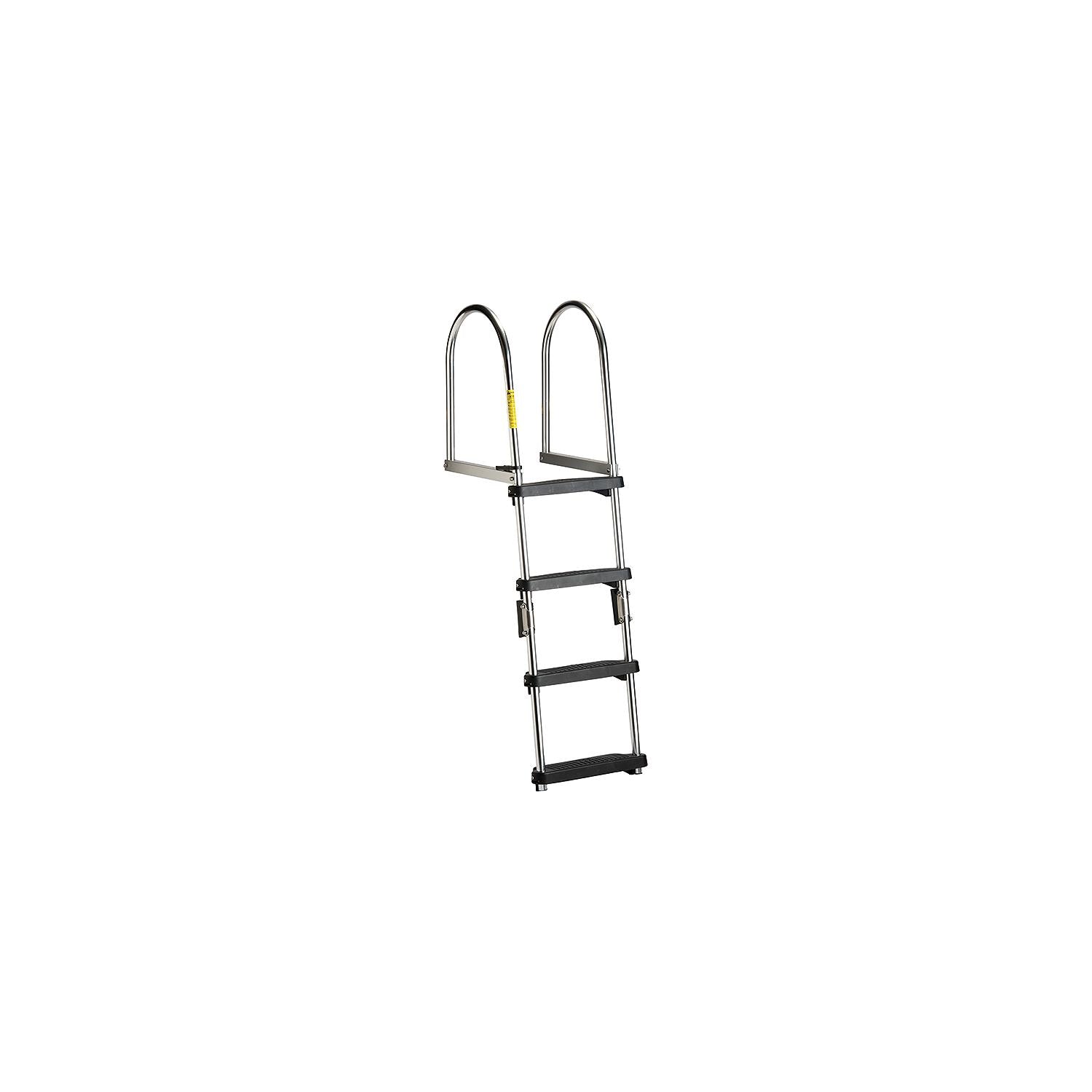 Garelick EEz-In Premium 4 Step Folding Pontoon Transom Boarding Ladder ...