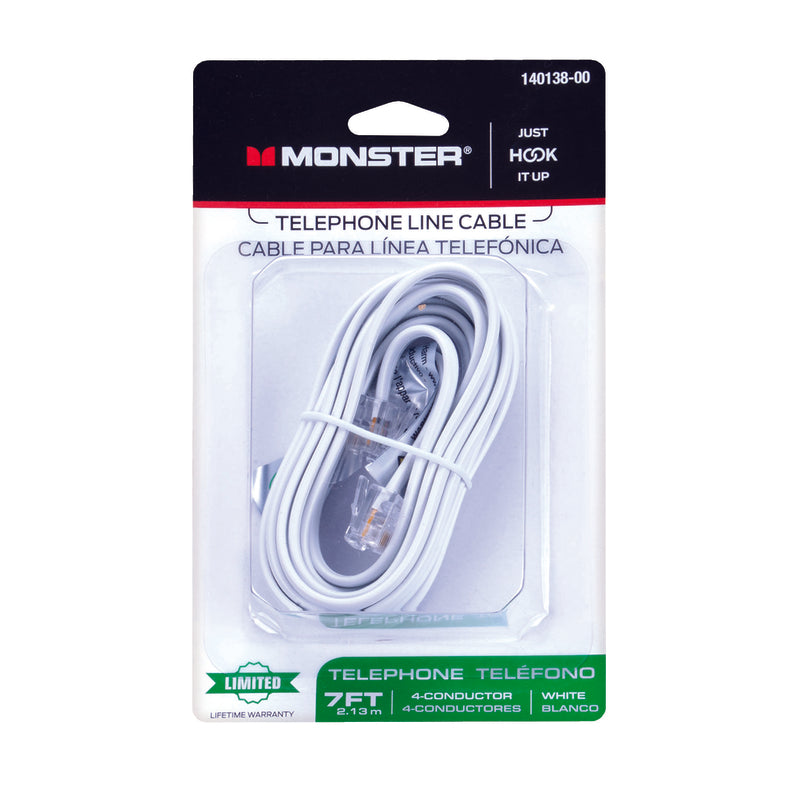 Monster Just Hook It Up 7 ft. L White Modular Telephone Line Cable ...