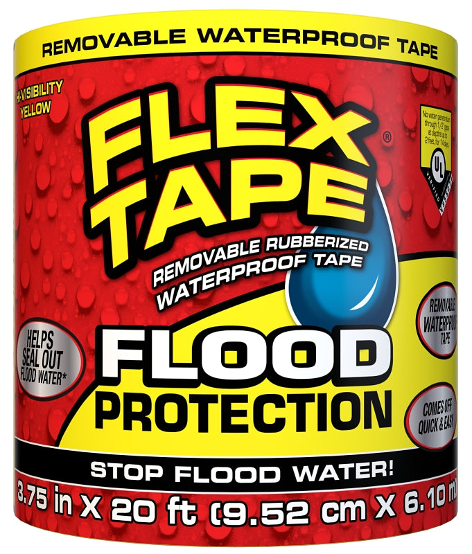 Flex Tape Flood Protection RTSYELR0420 Tape, 20 ft L, 3.75 in W, Rubbe ...