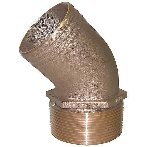 Groco PTHD Bronze Standard Flow, 45 Degree, Pipe-To-Hose Adapter With ...