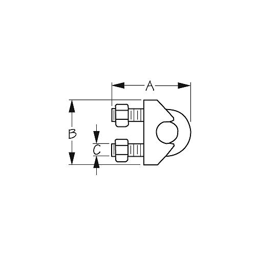Sea-Dog 1595041 Stainless Wire Rope Clip, 4 mm Wire Size, MLAN354 ...