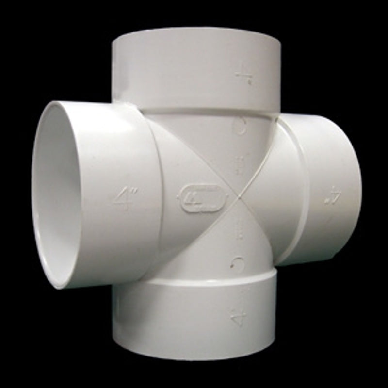 IPEX 040976 Pipe Tee, 4 in, Hub, PVC, White, SCH 40 Schedule, 150 psi ...