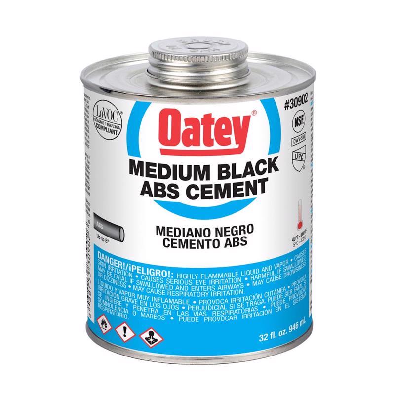 Oatey 30902 Solvent Cement, Opaque Liquid, Black, 32 oz Can ...