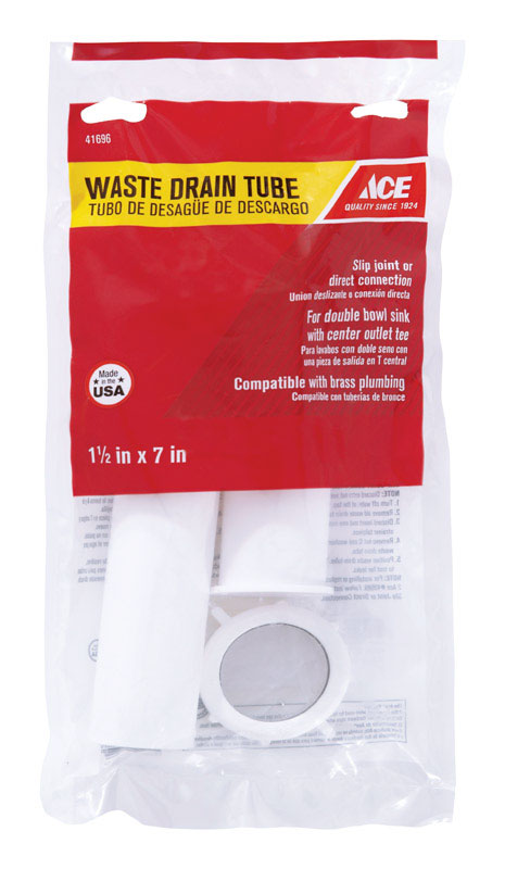Ace 1-1/2 in. D X 7 in. L Plastic Waste Arm, MACE41696, AH20670 ...
