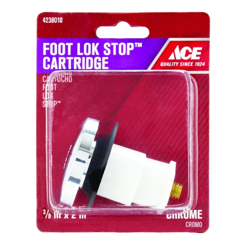 Ace Foot Lok Stop Cartridge 3/8 in. Chrome Plated Brass Drain Stopper ...