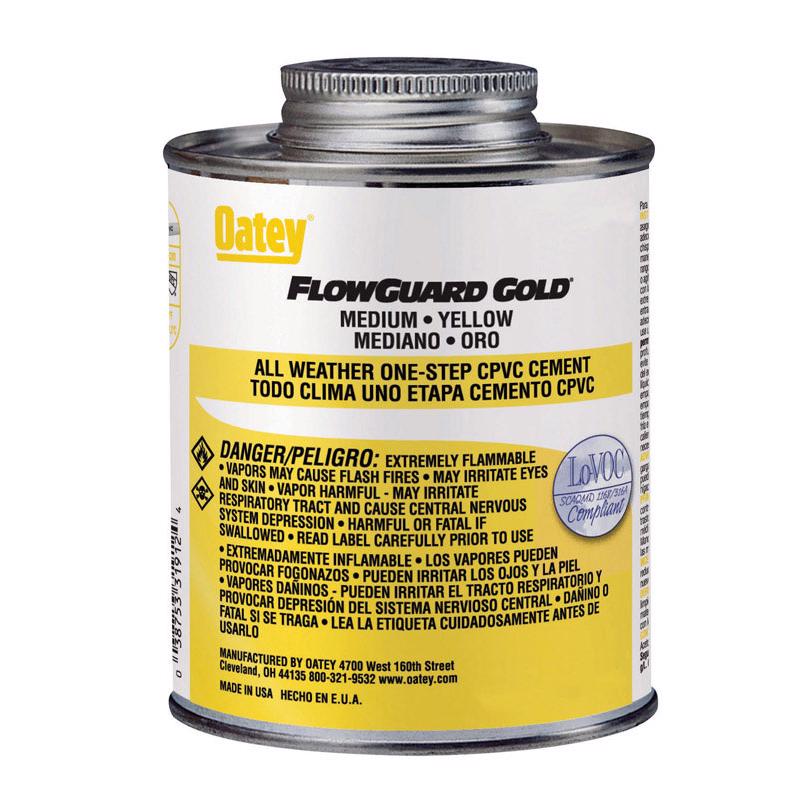 Oatey FlowGuard Gold Yellow All Weather Cement For CPVC 4 oz ...