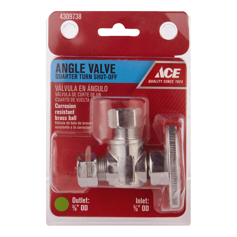 Ace 3/8 in. Compression X 3/8 in. Compression Brass Shut-Off Valve ...