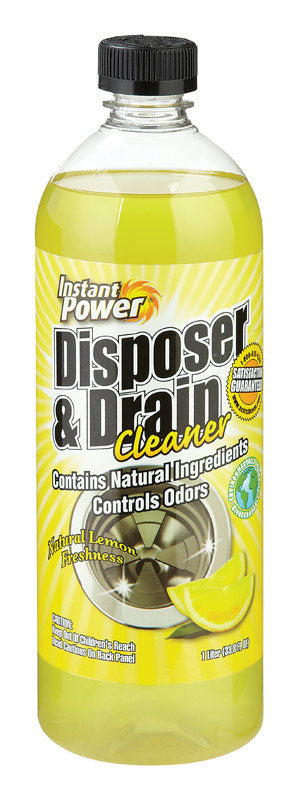 Instant Power 1501 Disposal and Drain Cleaner, 1 L, Liquid, Lemon, Yel ...