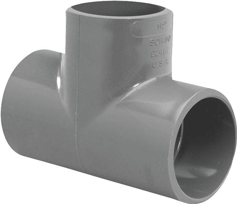 Lasco 801015BC Pipe Tee, 1-1/2 in, Slip, PVC, SCH 80 Schedule ...