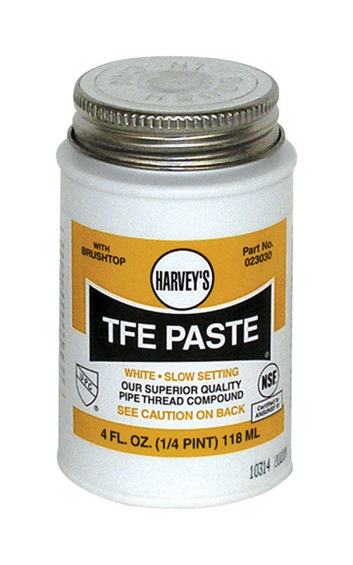 Harvey 23030 Pipe Thread Compound, 4 fl-oz Jar, Liquid, Paste, White ...