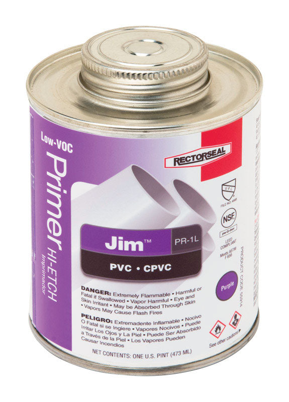 RectorSeal Jim Purple Primer and Cement For CPVC/PVC 16 oz, , 55914 ...