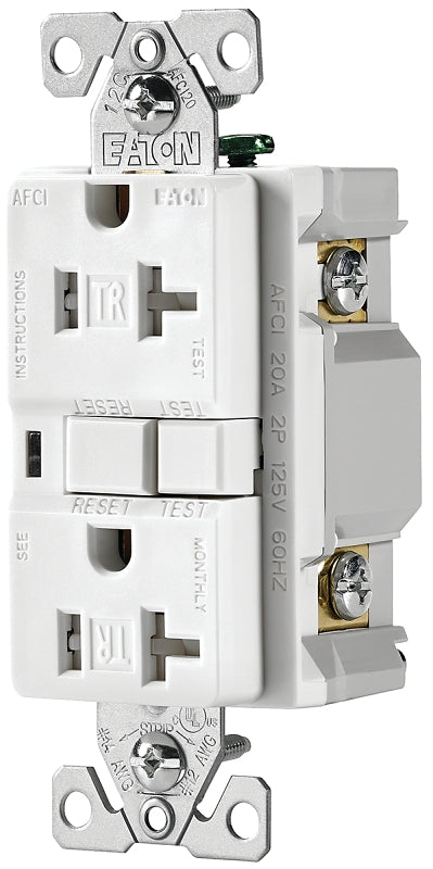 Eaton Wiring Devices TRAFCI20W AFCI Receptacle, 2 -Pole, 20 A, 125 V ...