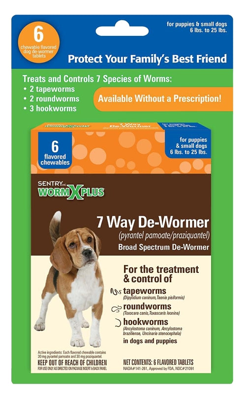 Sentry 3932 Dewormer, Tablet, 6 Count, MORG4662979, 03977, Mrosupreme.com