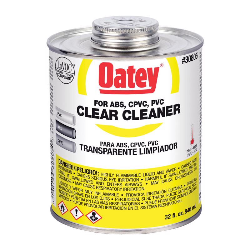 Oatey Clear Cleaner For ABS/CPVC/PVC 32 oz, VACE49797, 30805 ...
