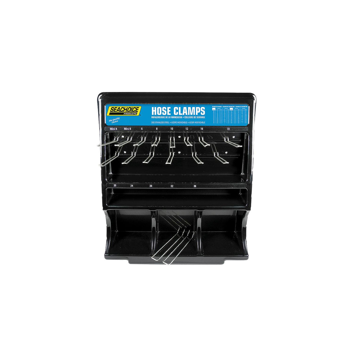 Seachoice CLAMPDISPLAY Hose Clamp Counter Display w/Peg Hooks, , CLAMP ...