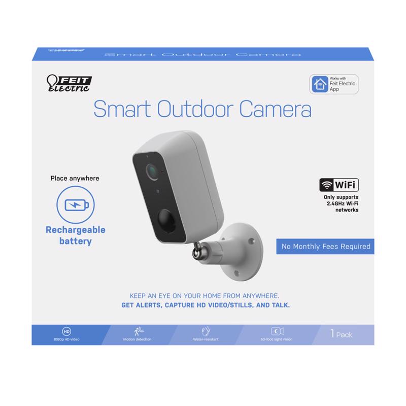 Feit Smart Home Battery Powered Outdoor Smart-Enabled Security Camera ...