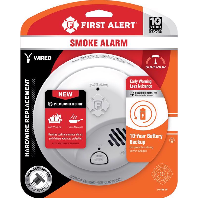 First Alert Interconnect Hard-Wired w/Battery Back-up Ionization Smoke ...