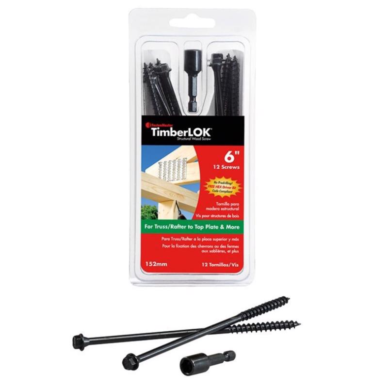 FastenMaster TimberLOK No. 10 X 6 in. L Hex Epoxy Coarse Wood Screws 12 ...