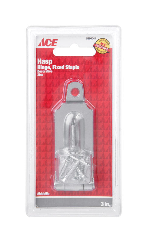 Ace Zinc 3 in. L Fixed Staple Hinge Hasp, Pack of 5, MACE5296041, 01 ...