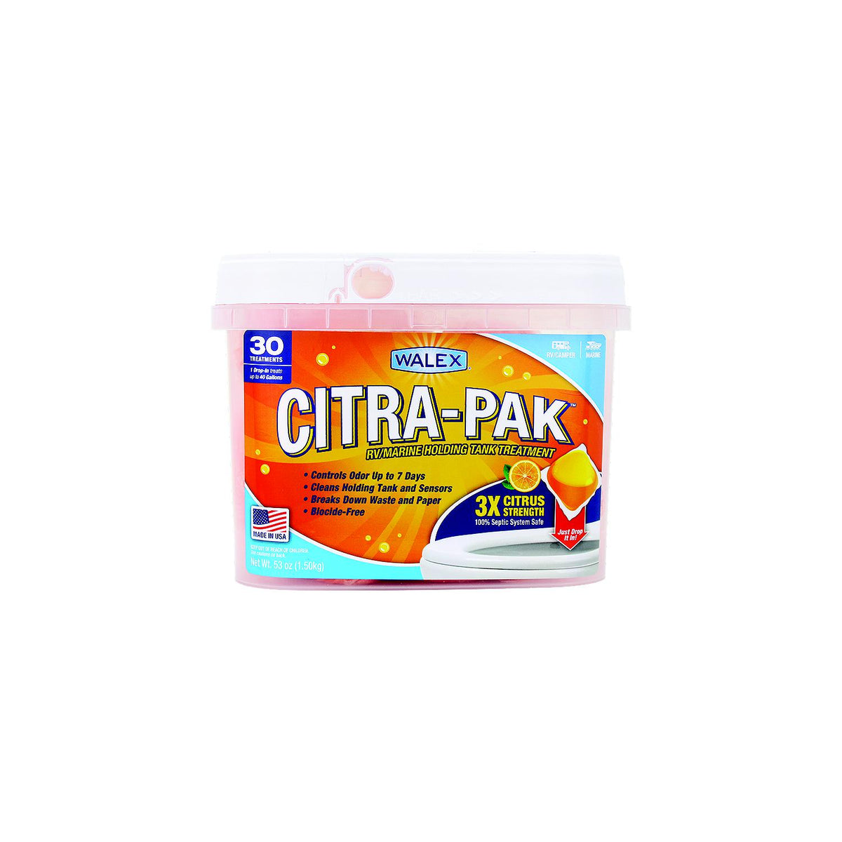 Walex CITRAPAK30 Black Tank Deodorizer, 30 pack, MLAN556-CITRAPAK30 ...