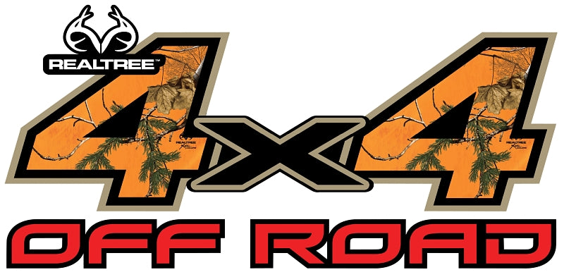 Realtree RT-4X4-XTBLZ Decal, 4X4 OFF ROAD in Realtree Xtra Blaze Camo ...