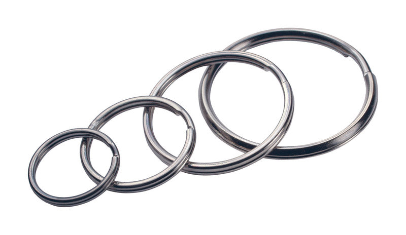 HILLMAN Tempered Steel Silver Split Rings/Cable Rings Key Ring ...