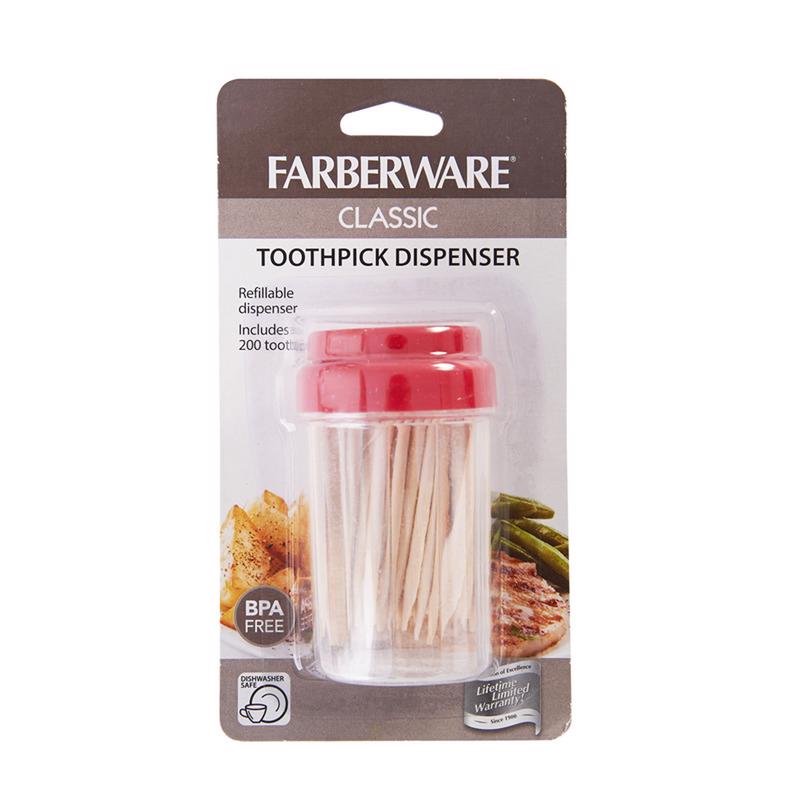 Farberware Multicolored Plastic/Wood Toothpicks With Dispenser ...