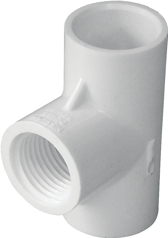 IPEX 435851 Pipe Tee, 1/2 in, Socket x Socket x FPT, PVC, White, SCH 4 ...