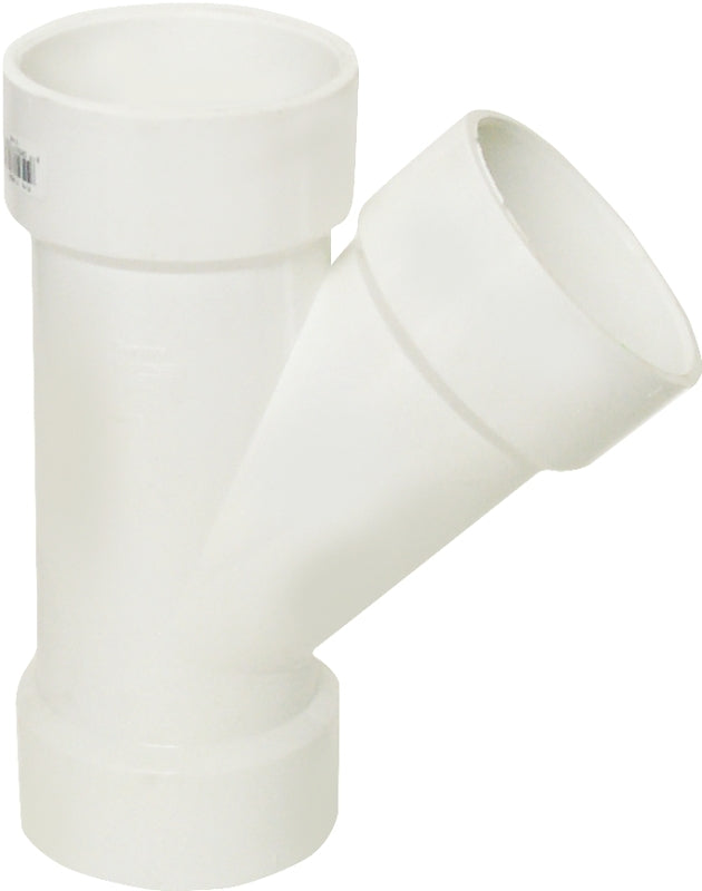 IPEX 192303L Pipe Wye, 3 in, Hub, PVC, White, SCH 40 Schedule ...