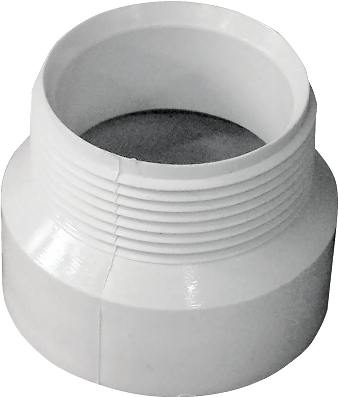Canplas 192871 Pipe Adapter, 1-1/2 in, MNPT x Hub, PVC, White ...