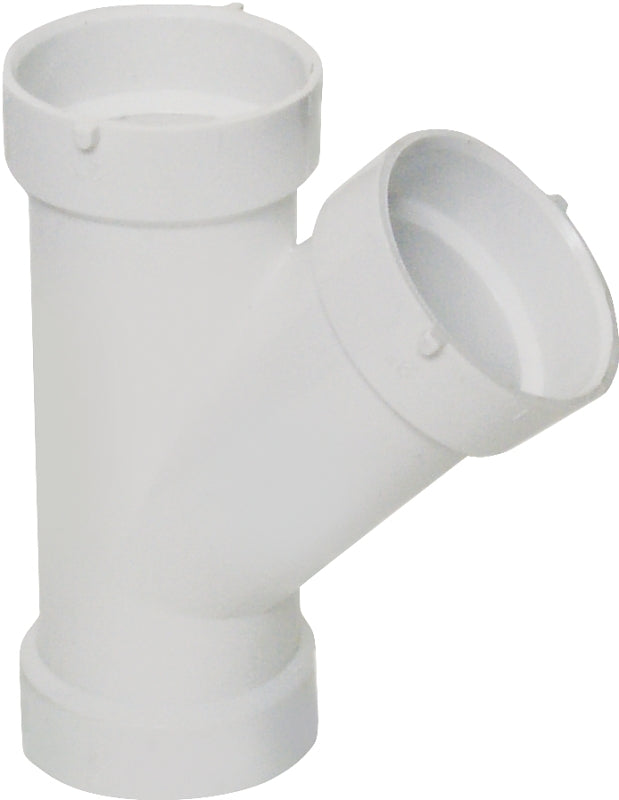 Canplas 192302L Pipe Wye, 2 in, Hub, PVC, White, SCH 40 Schedule ...