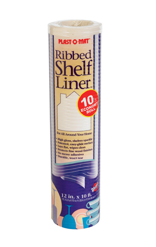 Warp's Plast-O-Mat 10 ft. L X 12 in. W Bisque Non Adhesive Ribbed Shel ...