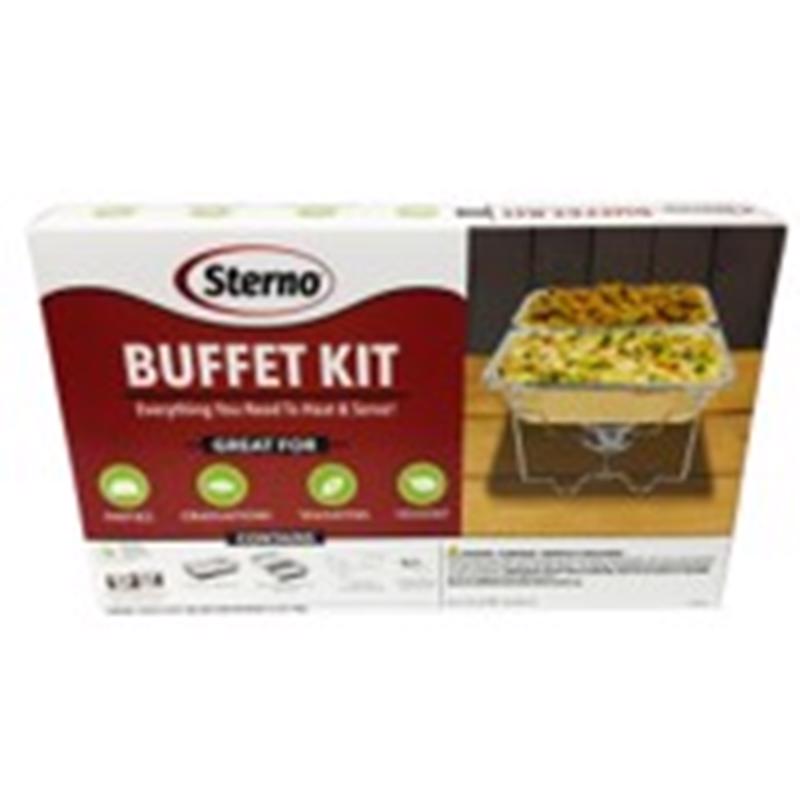 Sterno 20.88 in. W X 3.25 in. L Buffet Set Silver 8 pc, MACE6223390 ...