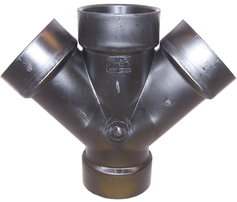 Canplas 102354BC Double Pipe Wye, 4 in, Hub, ABS, Black, MORG6264410 ...