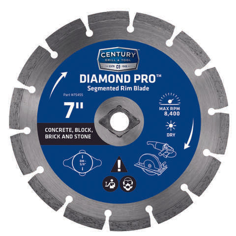 Century Drill & Tool Diamond Pro 7 in. D X 5/8 in. Steel Segmented Rim ...