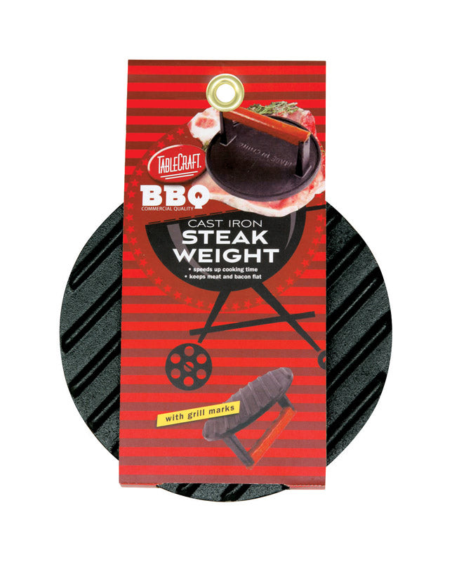 TableCraft BBQ Gray Cast Iron Steak Weight w/Handle – Mrosupreme.com